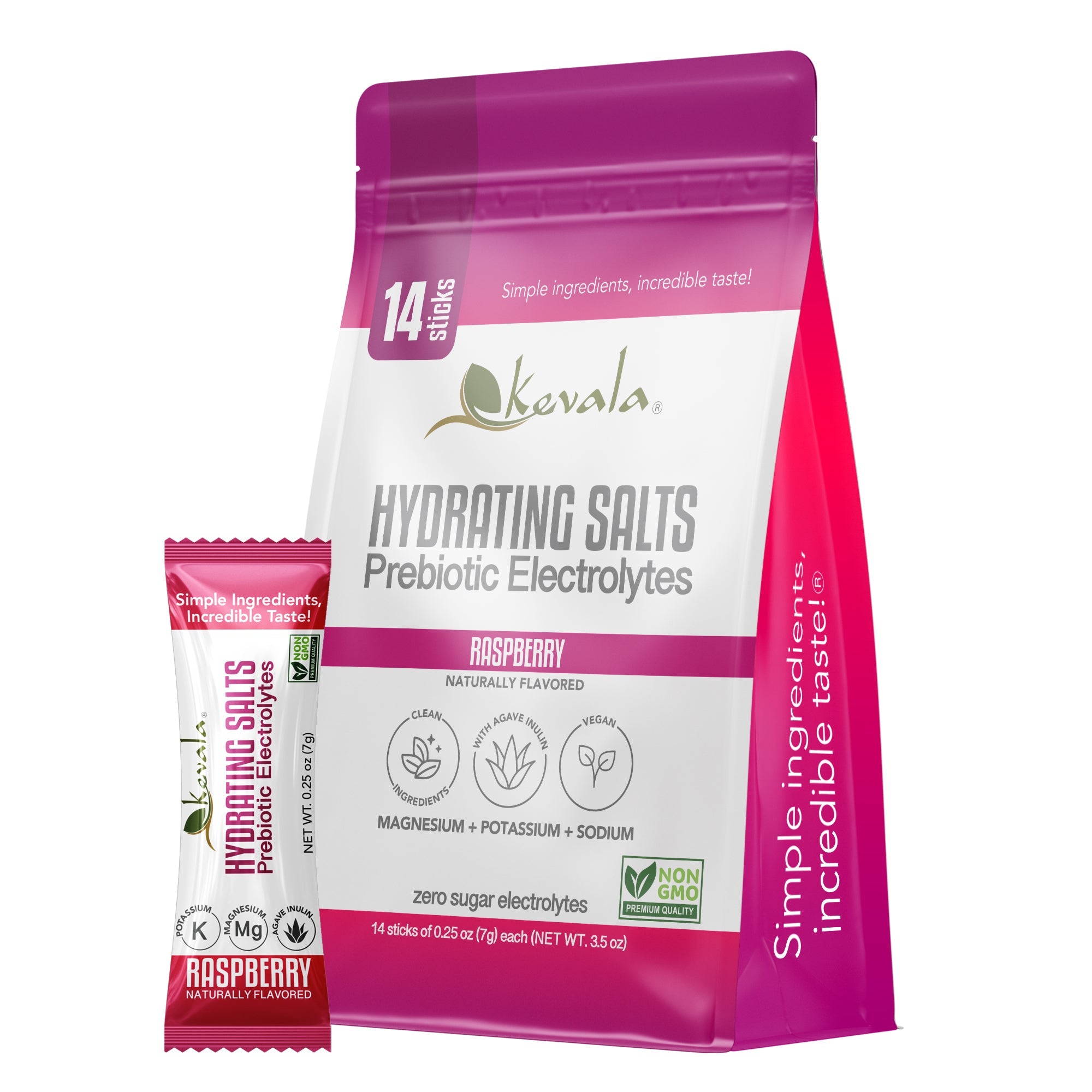 Hydrating Salts Prebiotic Electrolytes Raspberry 14 Sticks – Snowroots ...