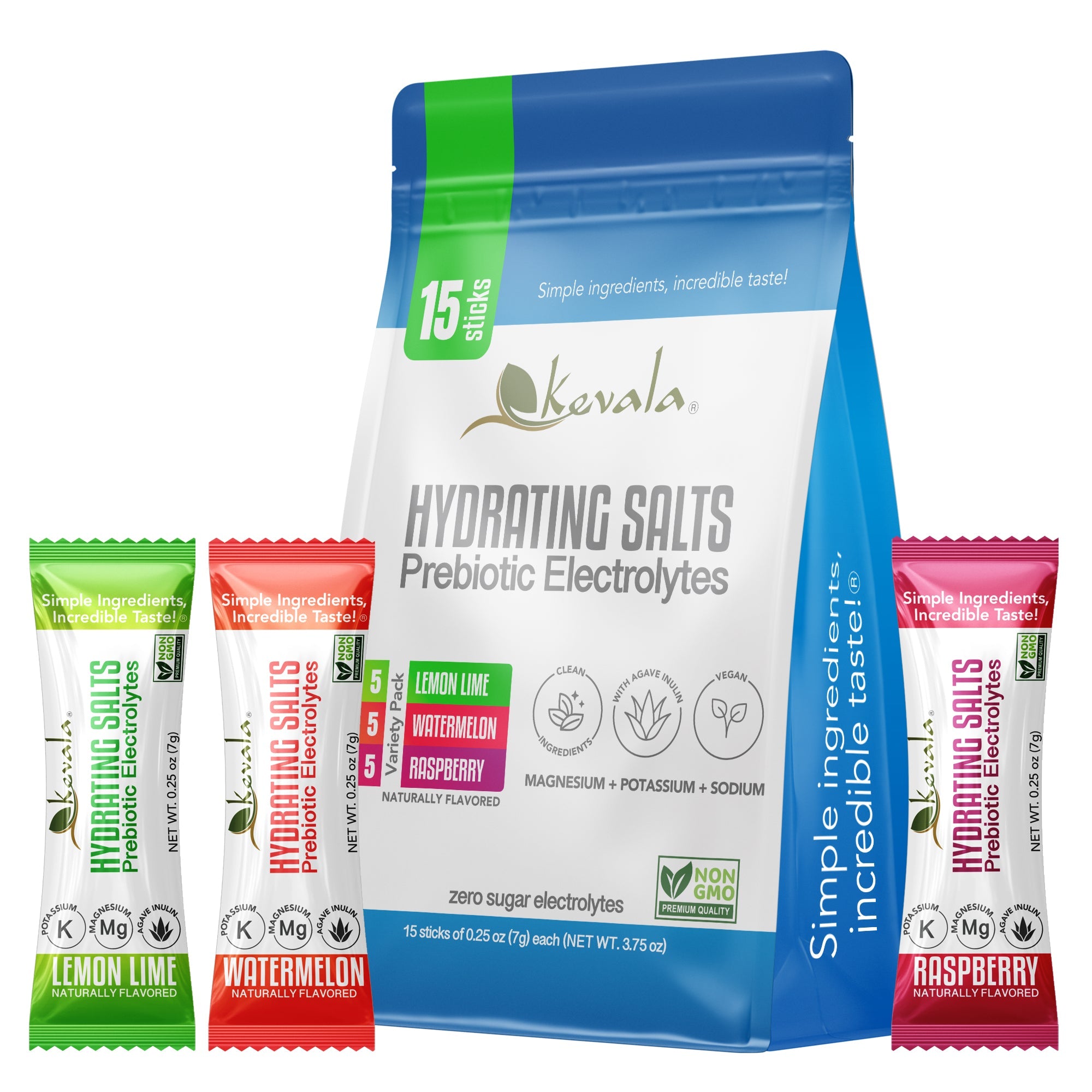 Hydrating Salts Prebiotic Electrolytes Variety Pack 15 Sticks ...